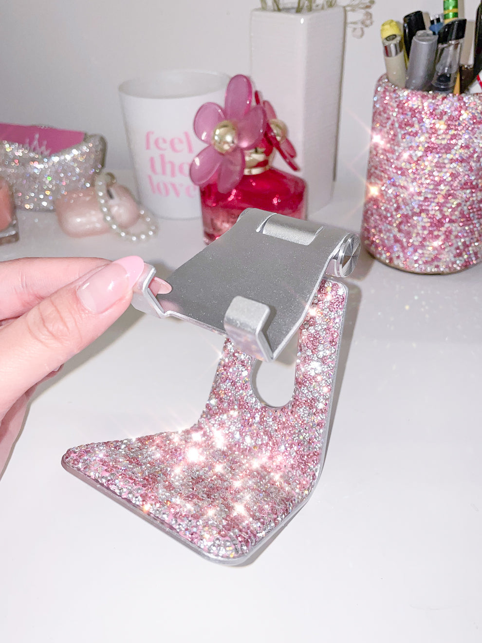 Bling Rhinestone Crystal Adjustable Cell Phone Stand, Phone Holder for ...