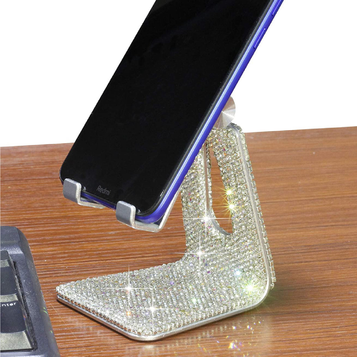 Bling Rhinestone Crystal Adjustable Cell Phone Stand, Phone Holder for ...